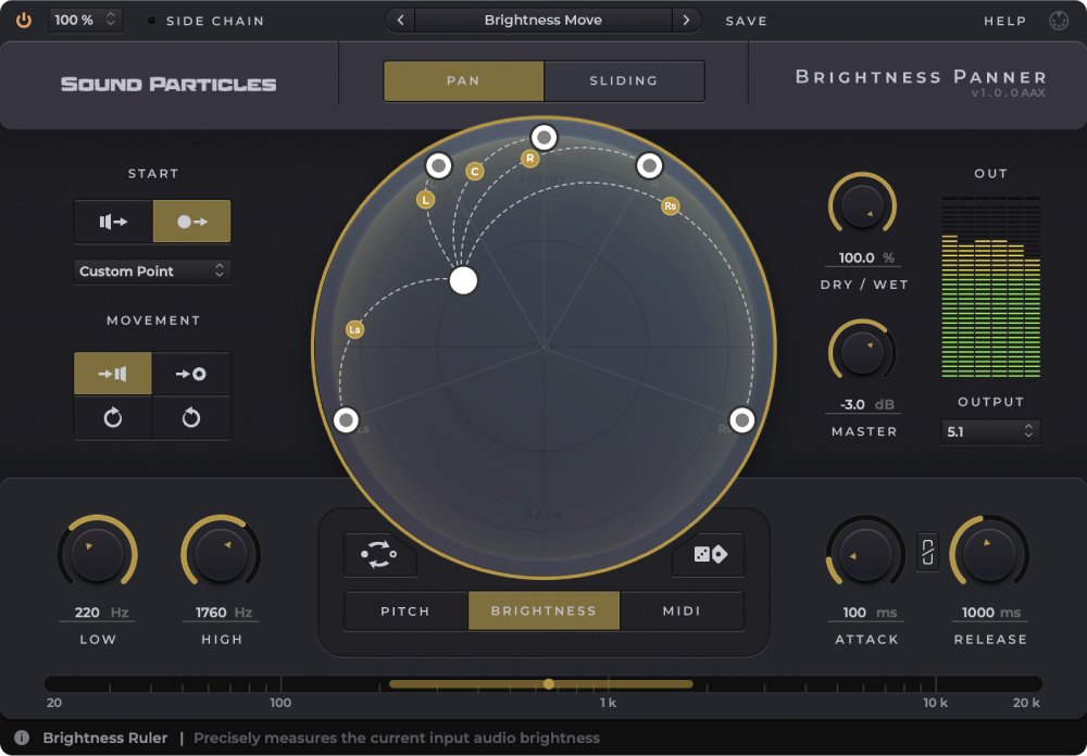 Plugin Sound Particles Brightness Panner